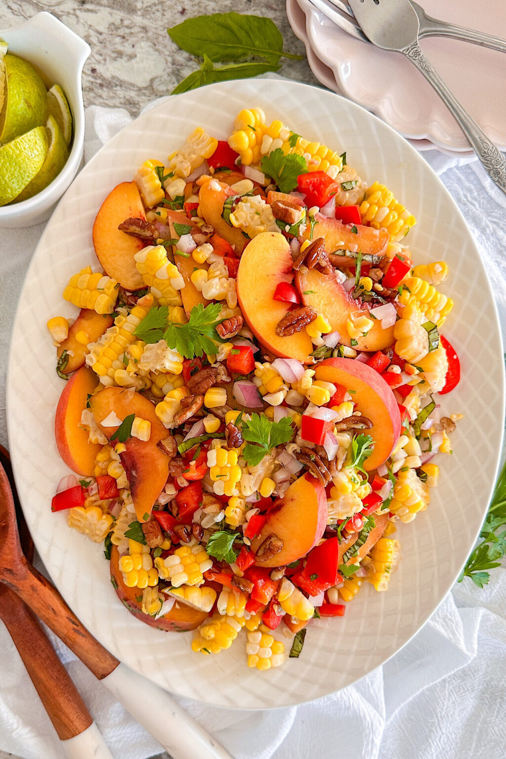 SWEET CORN PEACH SALAD - The Tasty Chapter